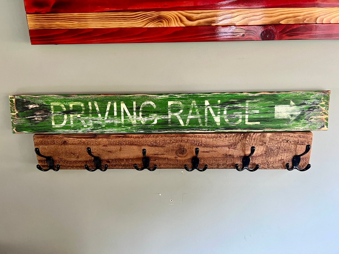 Golf Driving Range Rustic Distressed Wooden Sign, Golf Sign, Golf ...