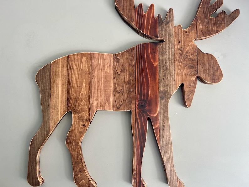 Rustic Wooden Moose Sign, Repurposed Wood Moose, Moose Wood Sign, Gift ...