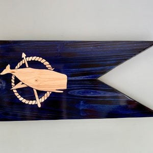 Nantucket Wooden Flag, Nantucket Ma, Nautical Flag, Whale Flag ...