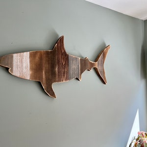 Wooden White Shark Sign, Repurposed Wood Sign, Great White Shark, Jaws ...