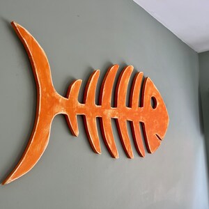 Wooden Fish Skeleton Sign,fish Bones Sign,fishing Gift,kids Room,child ...