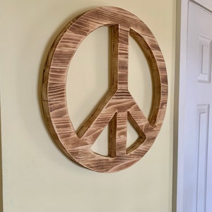 Wooden Repurposed Peace Sign, Wood Sign, Hand Made, Rustic Peace Sign ...