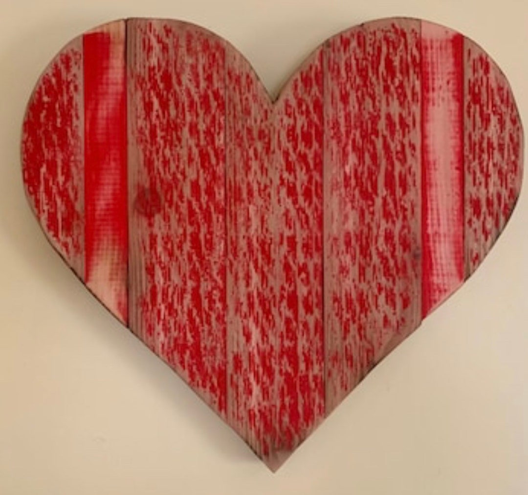 Rustic Wooden Heart, Repurposed Wood, Hand Made, Distressed Wood Sign ...
