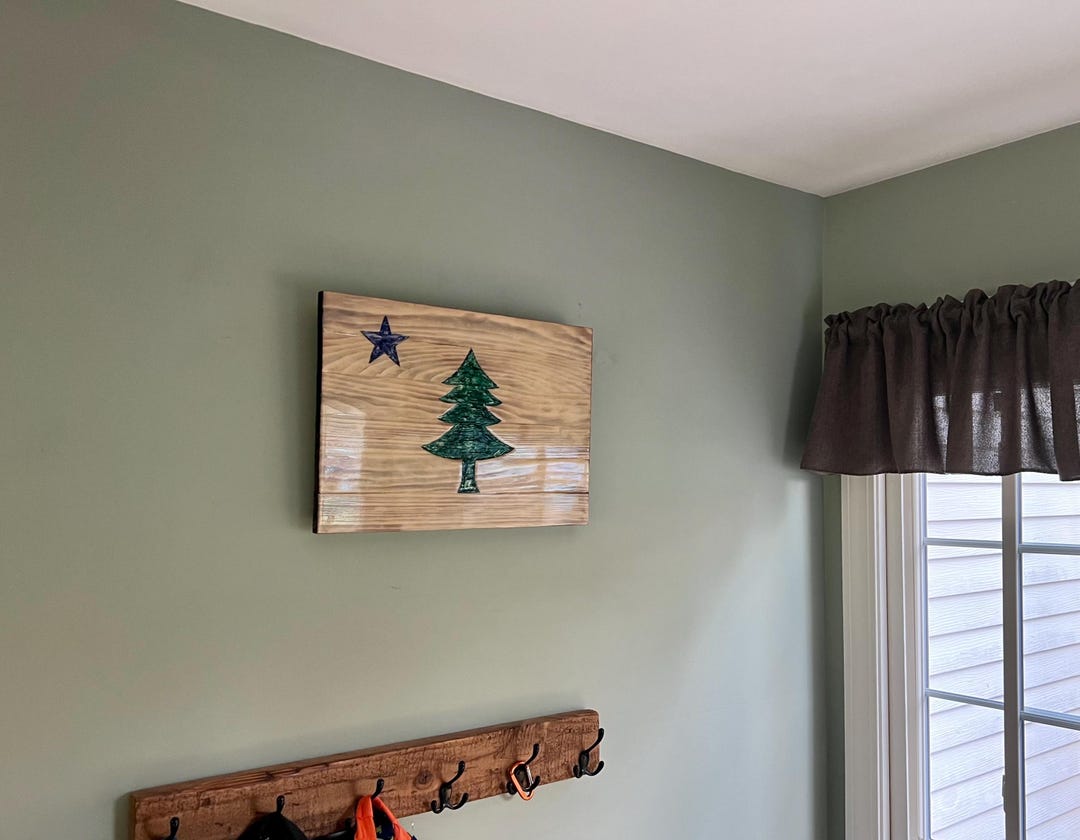 Maine State Flag, Maine Flag 1901, Wooden Flag, Hand Made, Made in USA ...