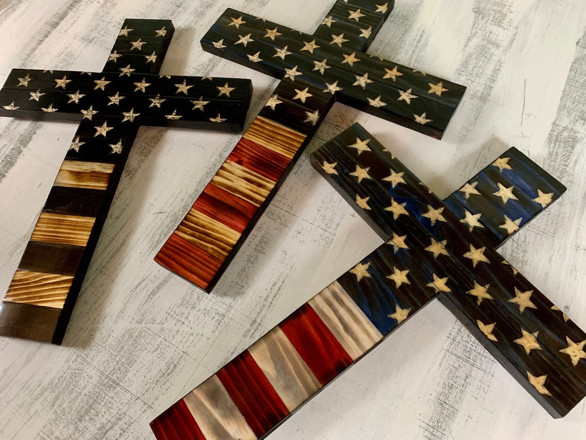 American flag cross Christian cross wood cross patriotic | Etsy