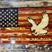 Rustic Wood Flag, Burned Wood Flag, Eagle Wood Flag, Burned Art Work ...