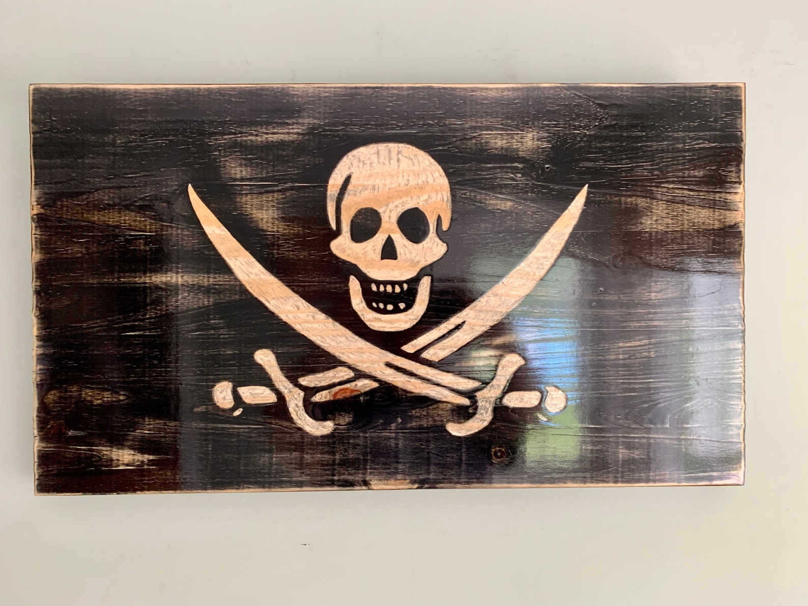 Jolly Roger, Pirate Flag, Goonies Flag, Wooden Pirate Flag, Gift for ...