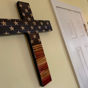 American Flag Cross, Christian Cross, Wood Cross, Patriotic Gift ...