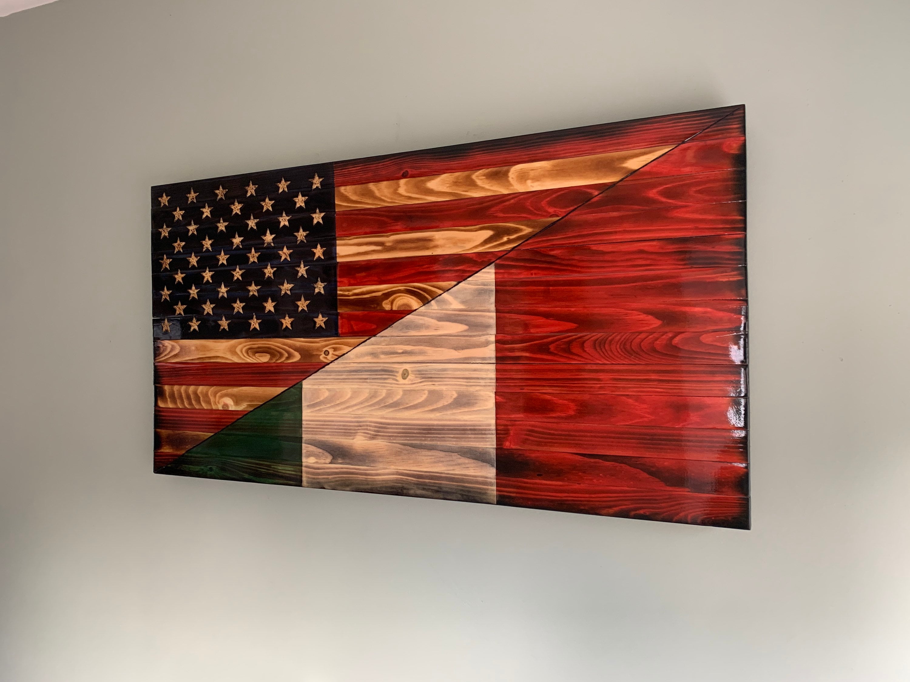 The Big Guy Combo, American Italian Flag Split, Rustic Flag, Wood Flag ...