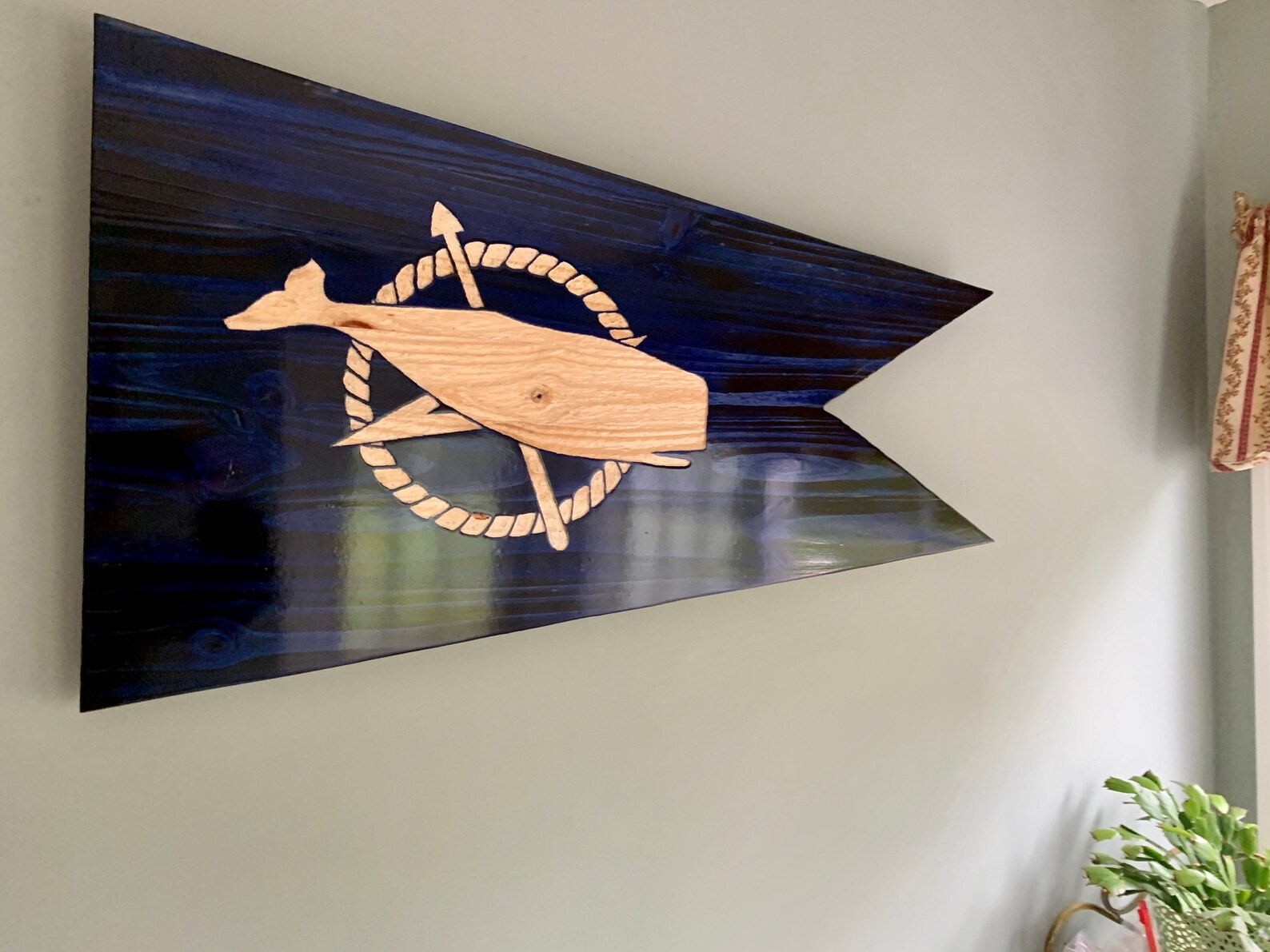 Nantucket Wooden Flag Nantucket Ma Nautical Flag Whale | Etsy