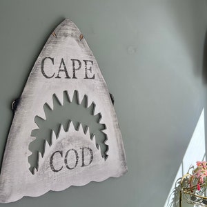Great White Shark Signcape Cod Jaws Sign Shark Bite Wooden - Etsy