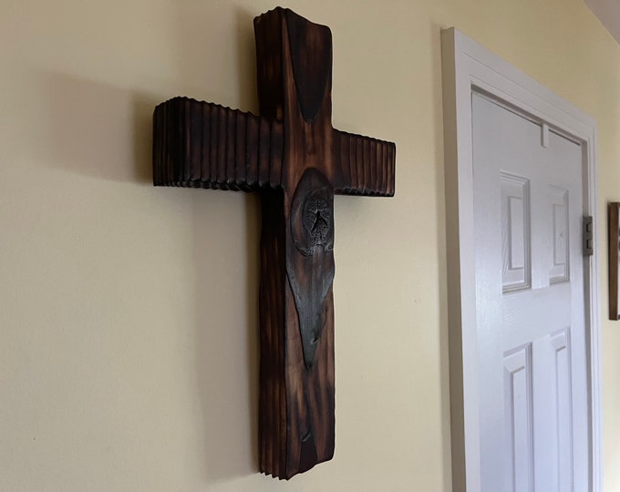 Wooden Cross, Christian Cross, Religious Cross, Hand Made, Shou Sugi ...