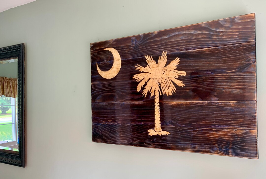 South Caroline State Flag, Carolina Flag, Palm Tree, Crescent Moon ...