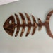 Rustic Fish Skeleton, Fish Bones, Wooden Sign, Sea Decor, Fish Art ...