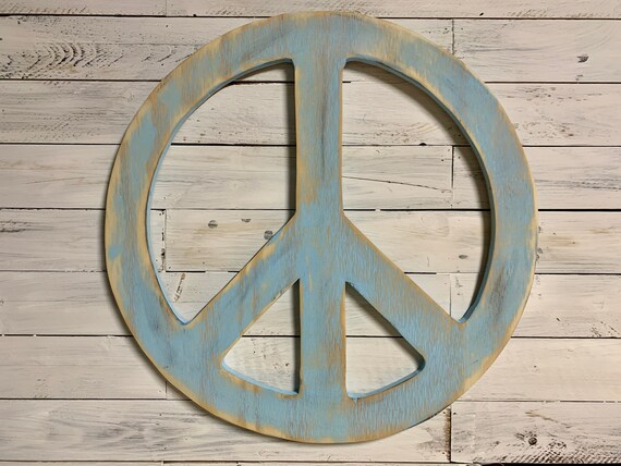Wood Big Peace Sign Peace Sign Wood Sign Distressed Peace | Etsy
