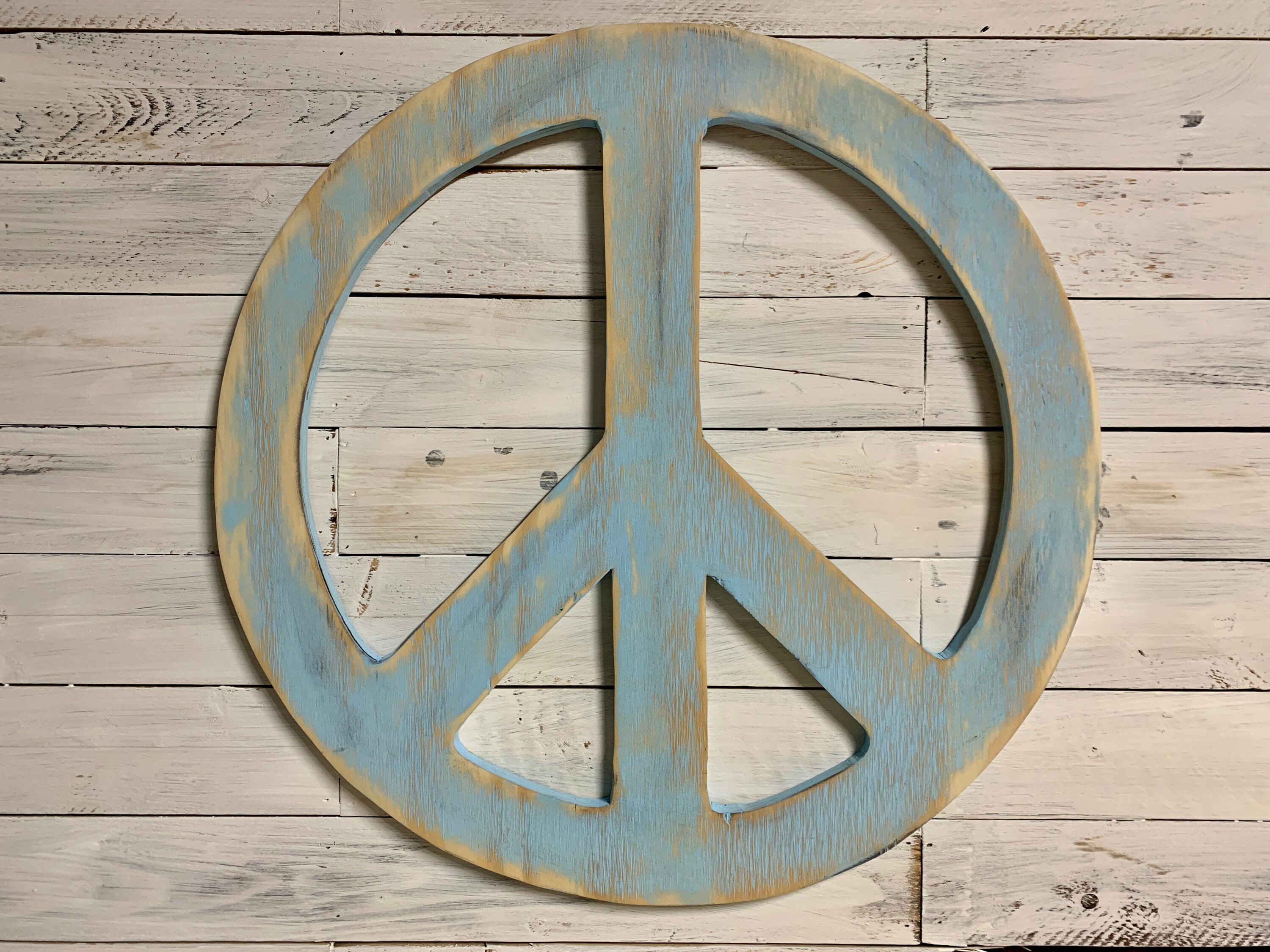Wood Big Peace Sign Peace Sign Wood Sign Distressed Peace - Etsy