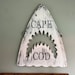 Great White Shark Sign,cape Cod Jaws Sign, Shark Bite, Wooden Shark ...