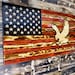 Rustic Wood Flag, Burned Wood Flag, Eagle Wood Flag, Burned Art Work ...