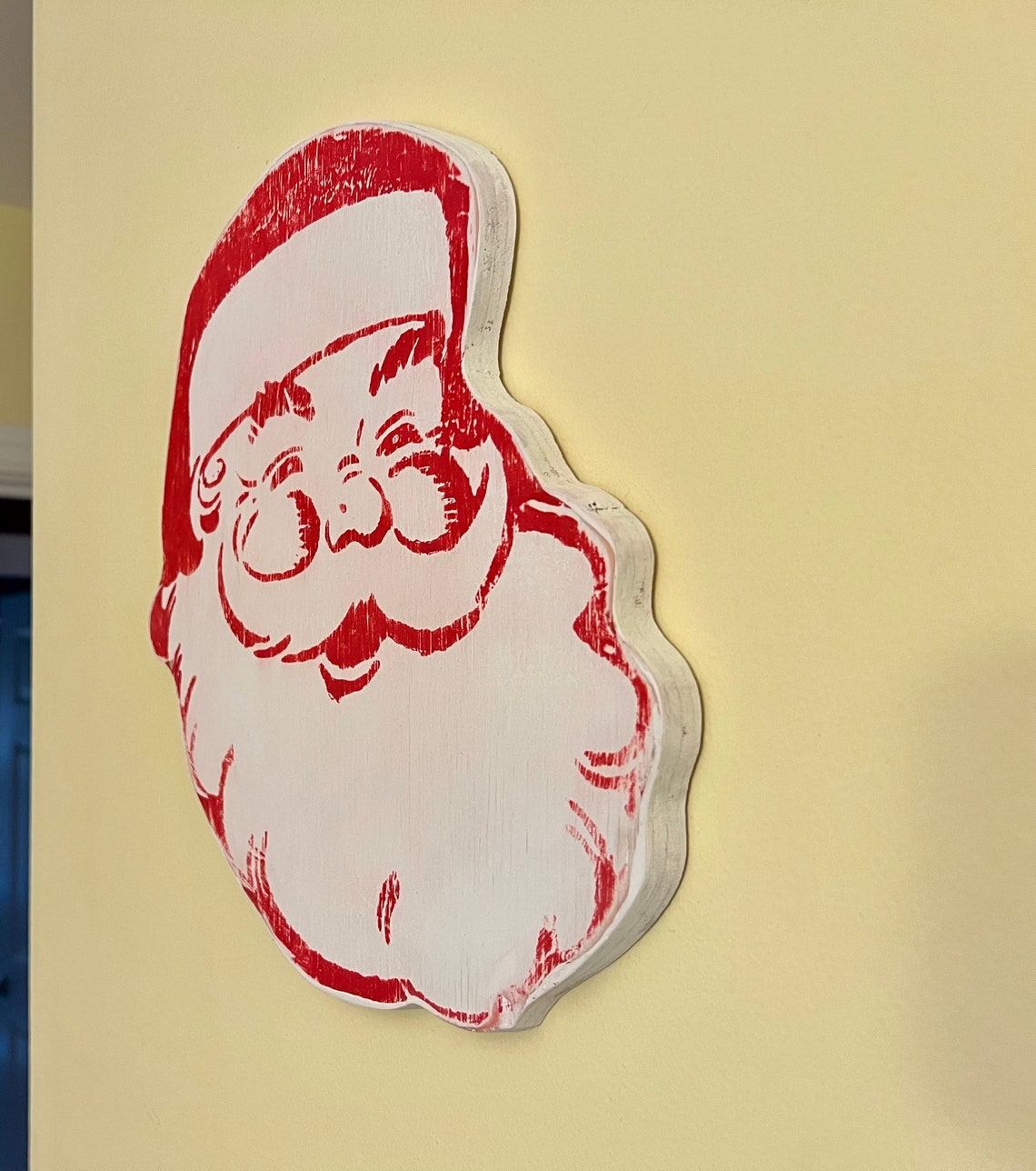 Vintage Wooden Santa Claus Face Sign, Retro Santa, 50’s Santa ...