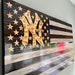 New York Yankees American Rustic Flag, Yankees Sign, American Flag Sign ...