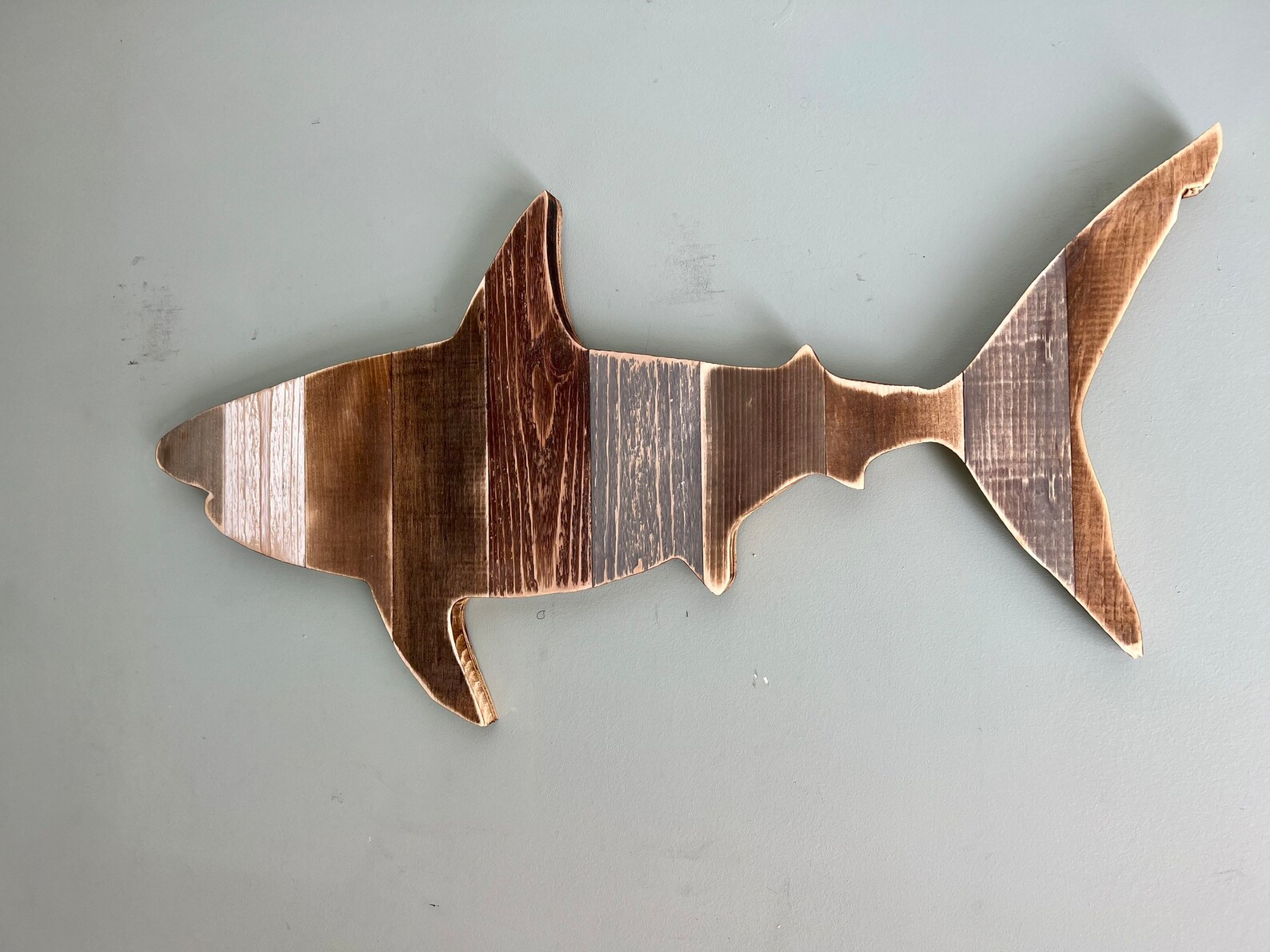 Wooden White Shark Sign Repurposed Wood Sign Great White - Etsy