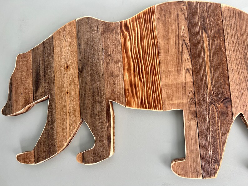 Rustic Wooden Bear Silhouette Out of Repurposed Wood Brown - Etsy