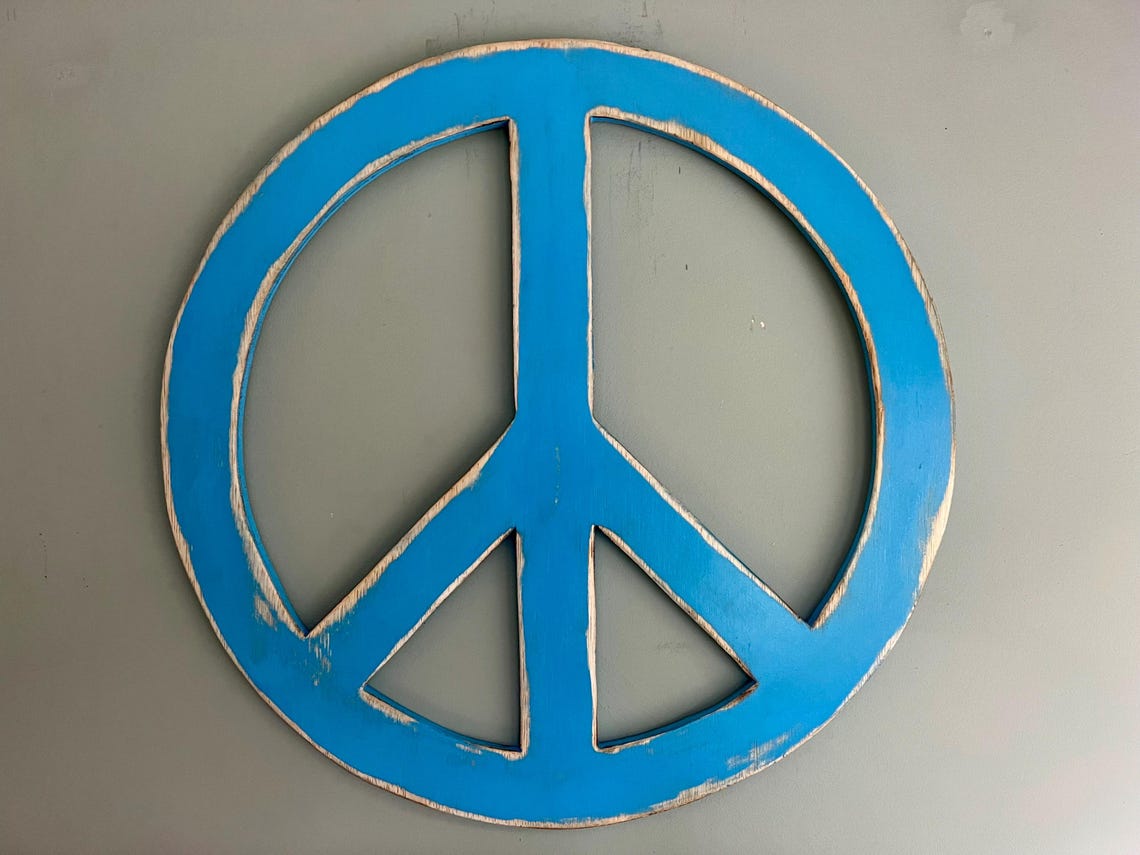 Wood Big Peace Sign, Peace Sign, Wood Sign, Distressed Peace Sign, Gift ...