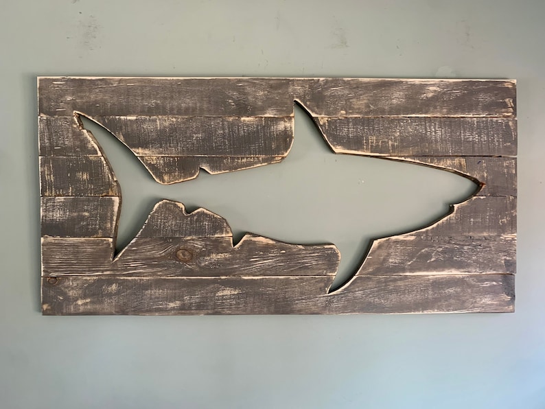 Great White Shark Wooden Pallet Sign Great White Sign | Etsy