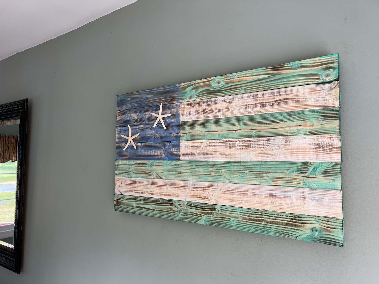 Rustic Wooden Beach Themed American Flag Tropical Decor - Etsy
