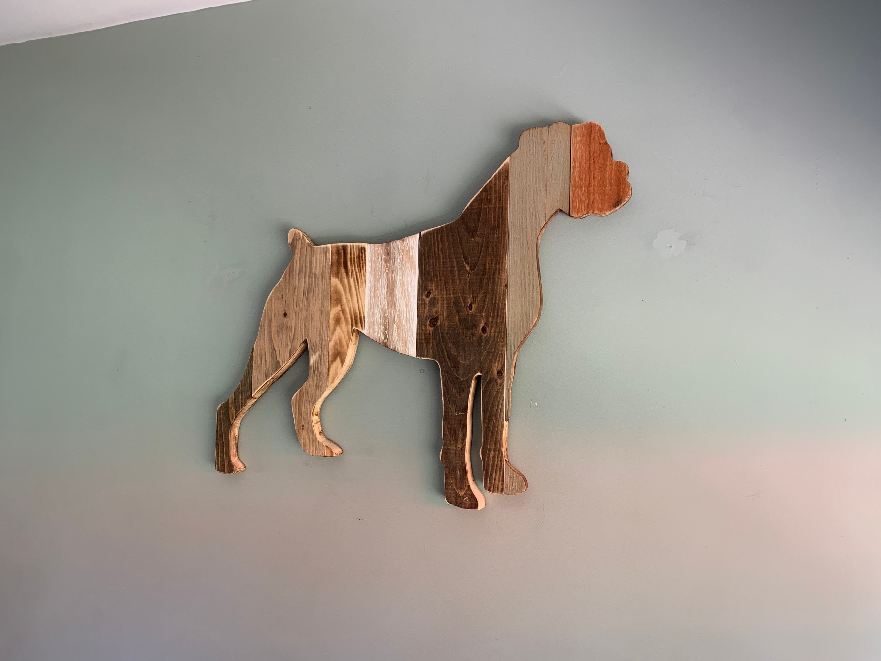 Boxer Dog Silhouette Wood Boxer Dog Barn Wood Reclaimed - Etsy