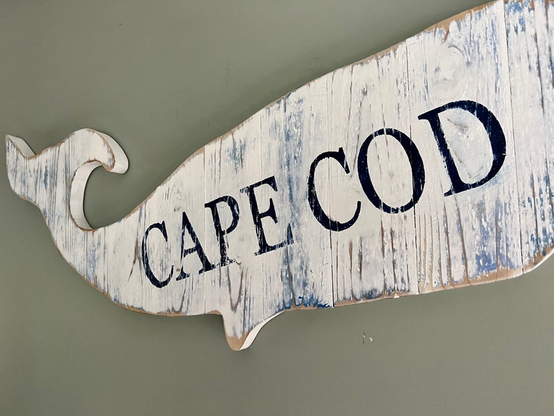 Cape Cod Whale Wood Sign Cape Cod Sign Whale Signthe Cape - Etsy