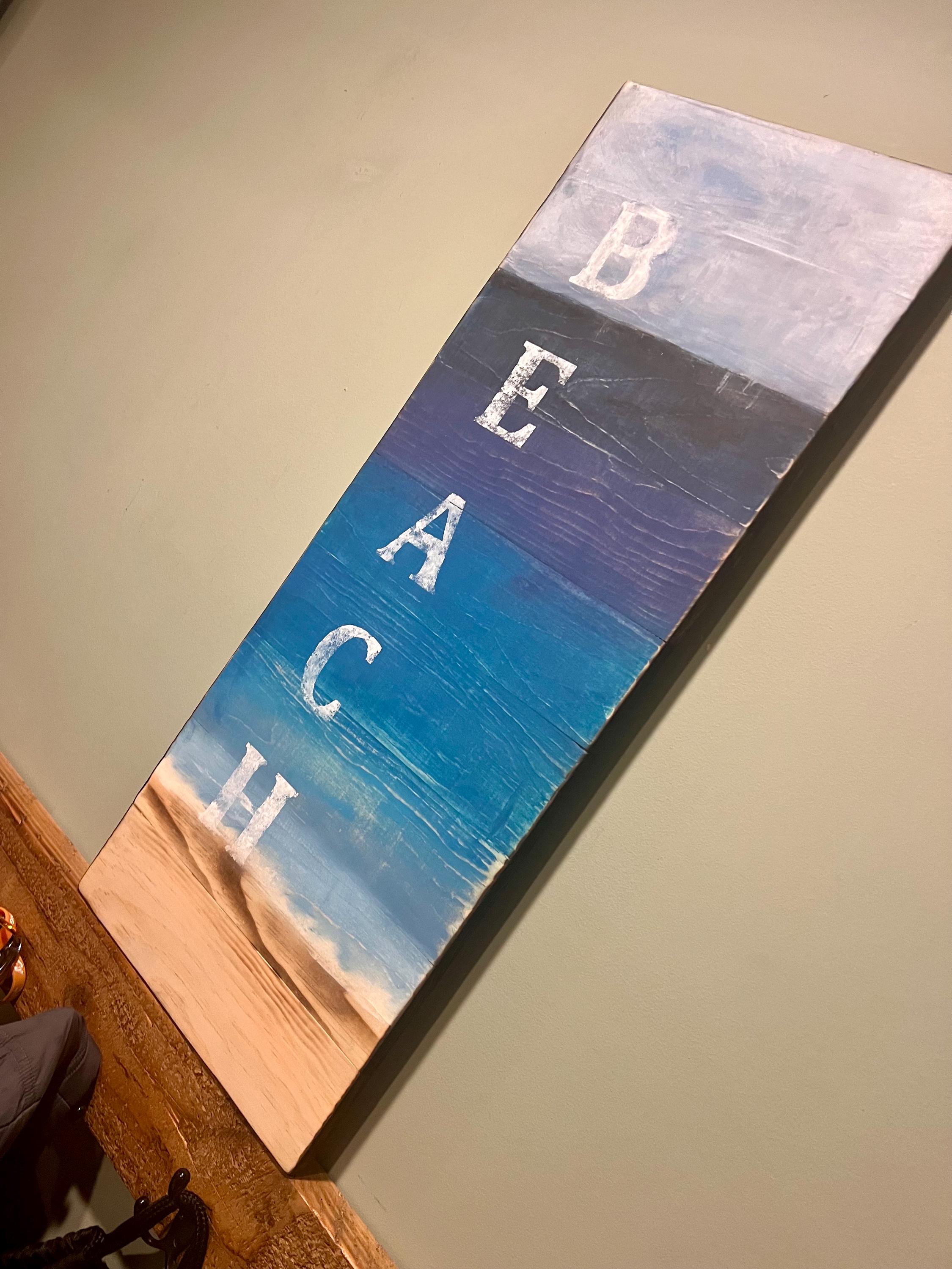 Rustic Wood Pallet Beach Ocean Sign, Reclaimed Wood, Beach Sign, Ocean ...