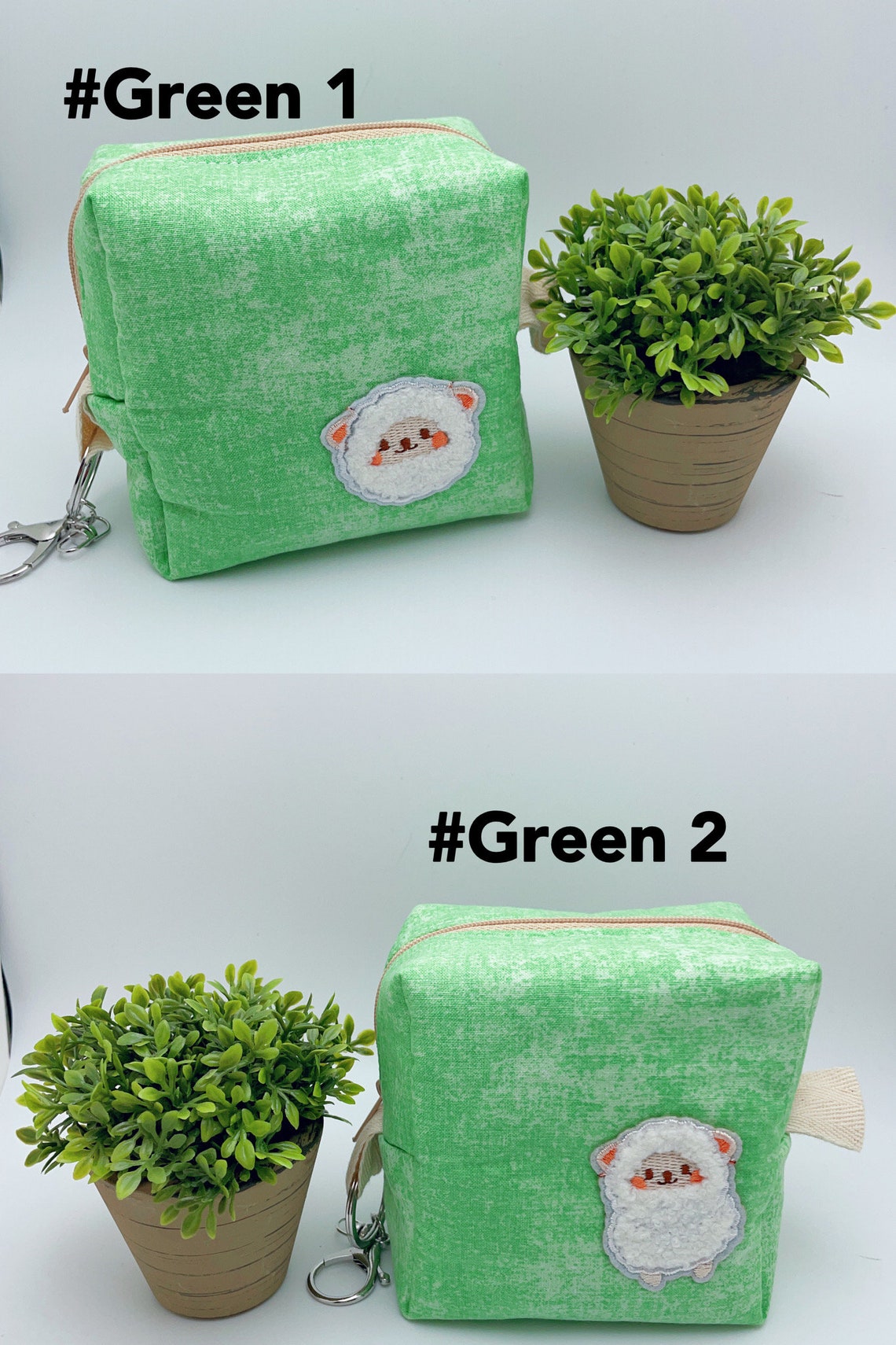 Sheep Style Square Zipper Pouch/simple Colors/cutie Cosmetic Bag ...