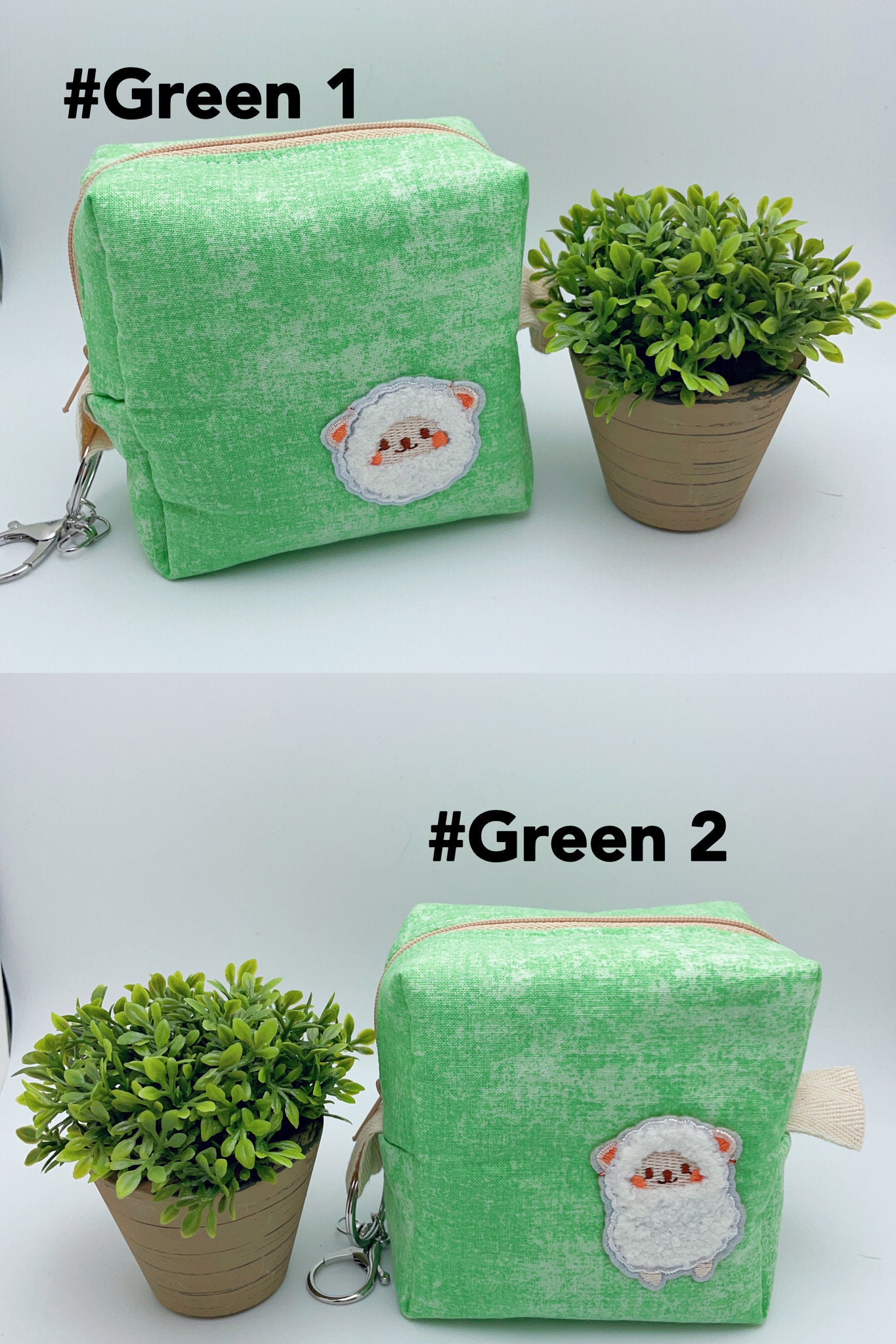 Sheep Style Square Zipper Pouch/simple Colors/cutie Cosmetic Bag ...