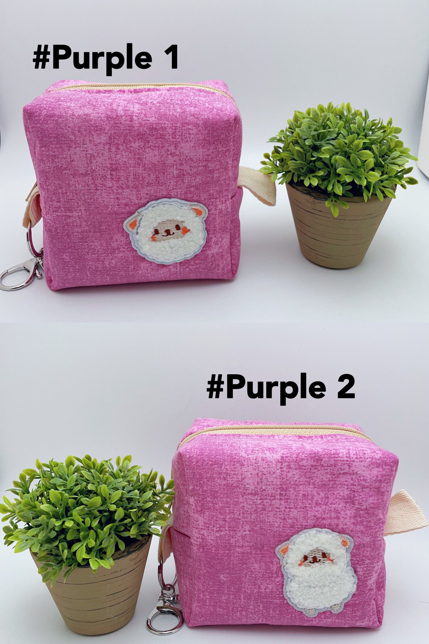 Sheep Style Square Zipper Pouch/simple Colors/cutie Cosmetic Bag ...