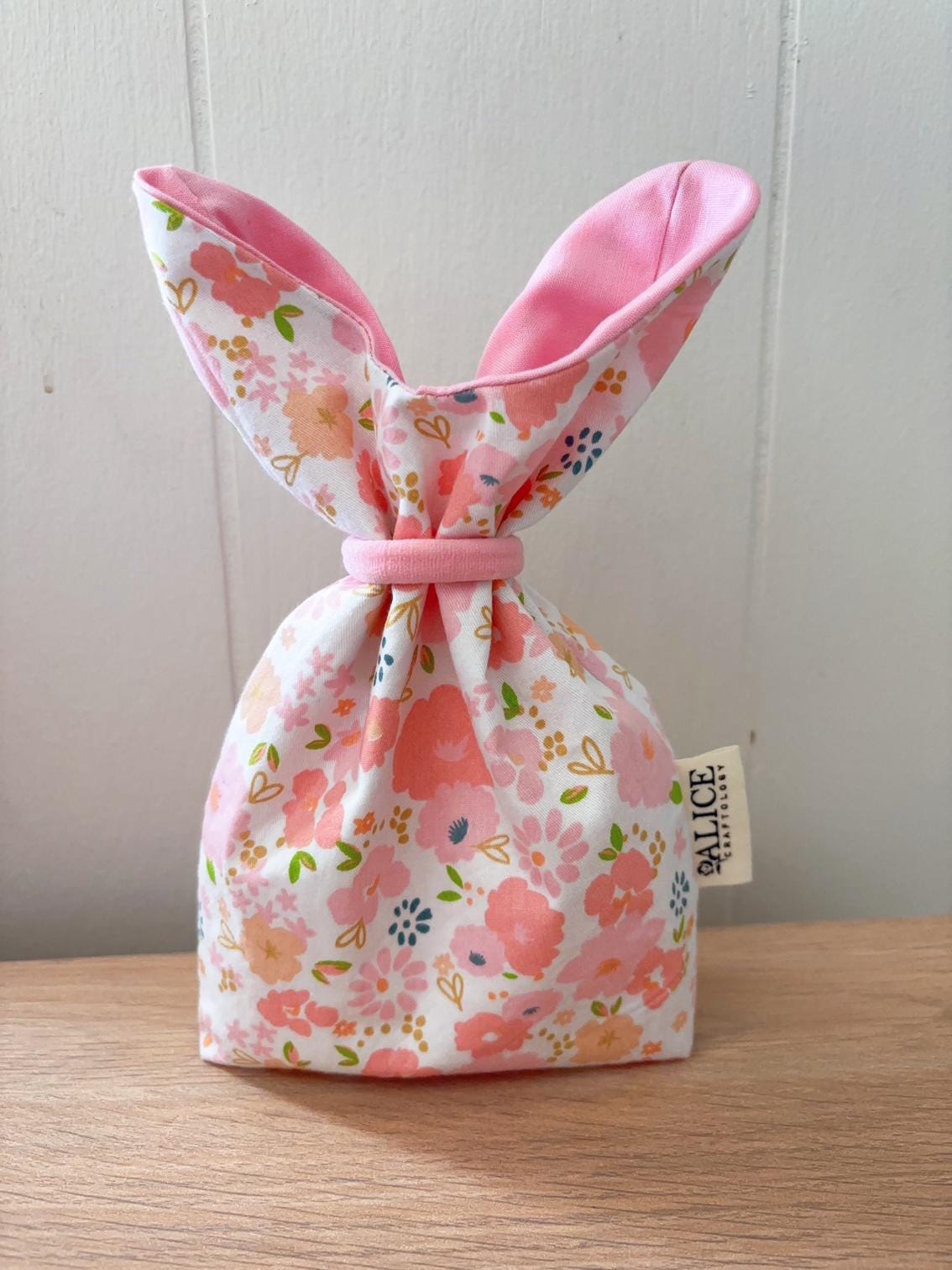 Spring Bunny Treat Bag/ Easter Treat Bag With Seamless Hair Tie/unique ...