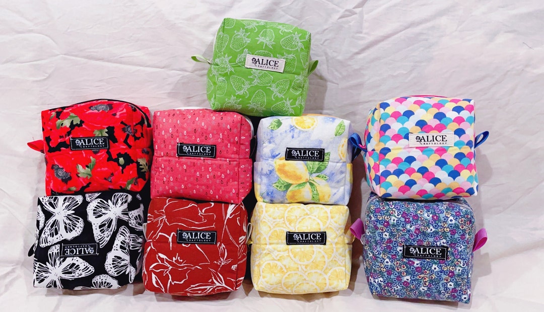 Square Zipper Pouch Cotton Series 1/ Small Pouch/ Organizer Bag/ Cute ...