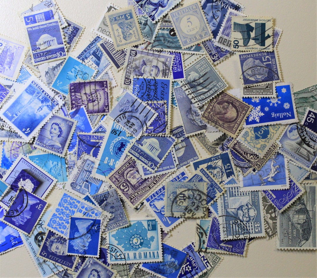 50 zufällige blaue Stempel - Etsy Österreich