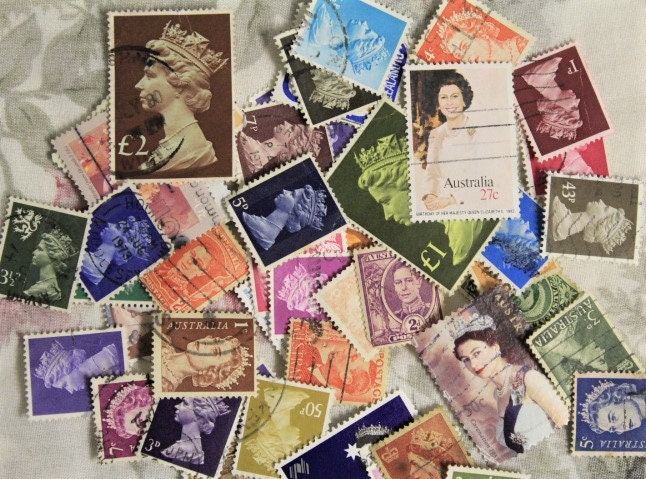 50 Random Royalty Stamps - Etsy Australia