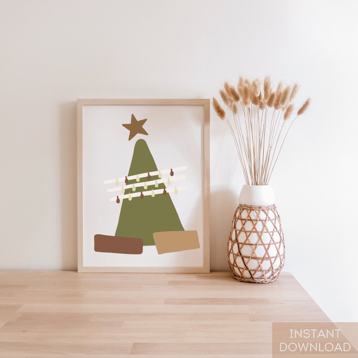 Boho Christmas Tree Printable Christmas Decor Abstract: | Etsy