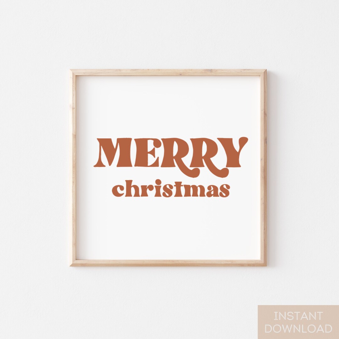 Merry Christmas Art Printable: Boho Christmas Art Print, Winter ...