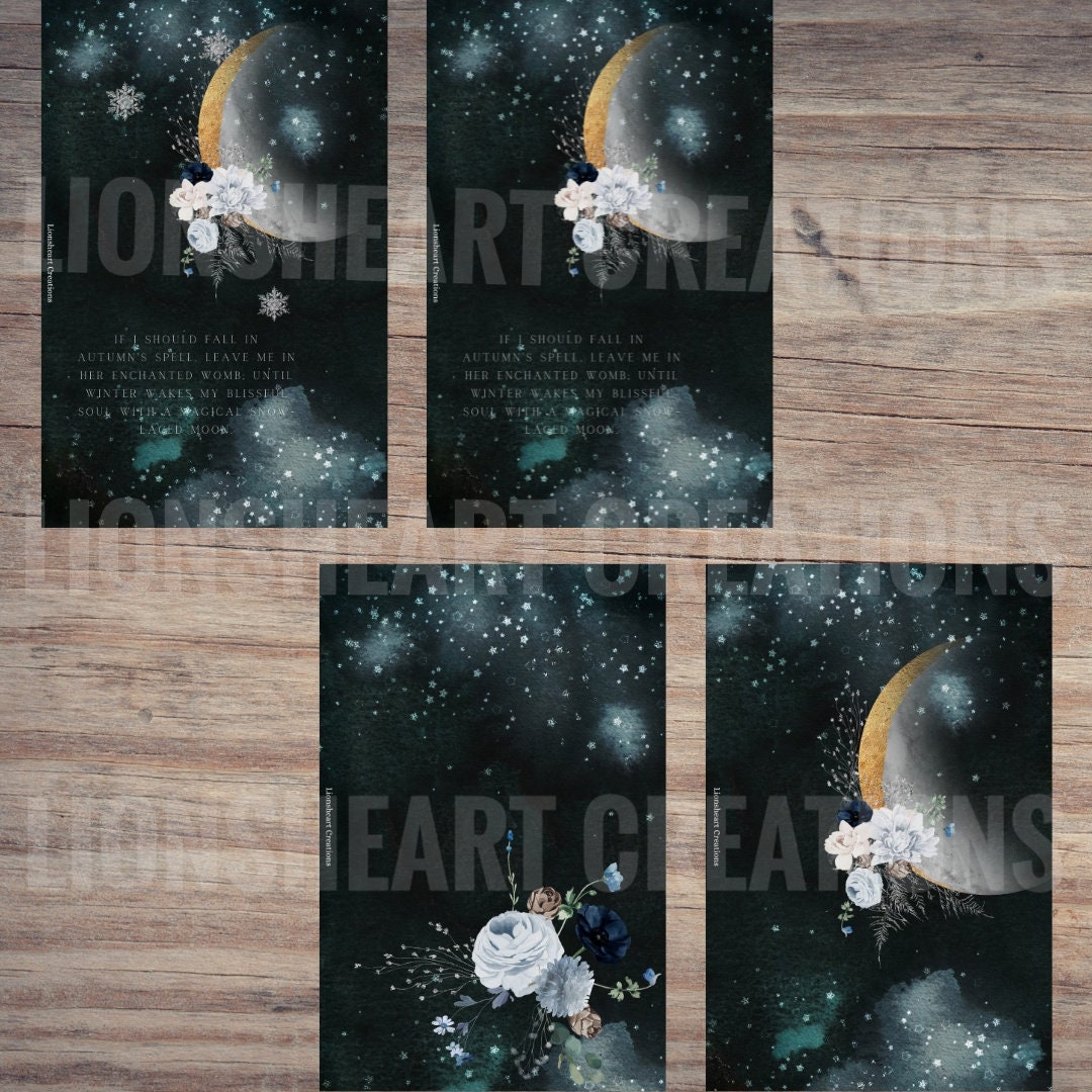 Planner Dashboard Set Dark Winter Moon Multiple Sizes | Etsy