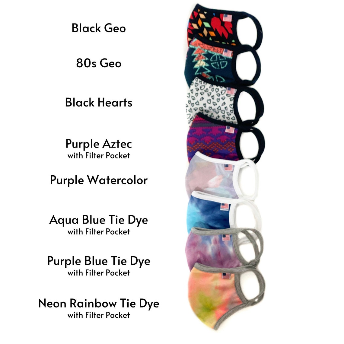 Adult Unisex Face Masks Washable Cloth Masks Made in the | Etsy