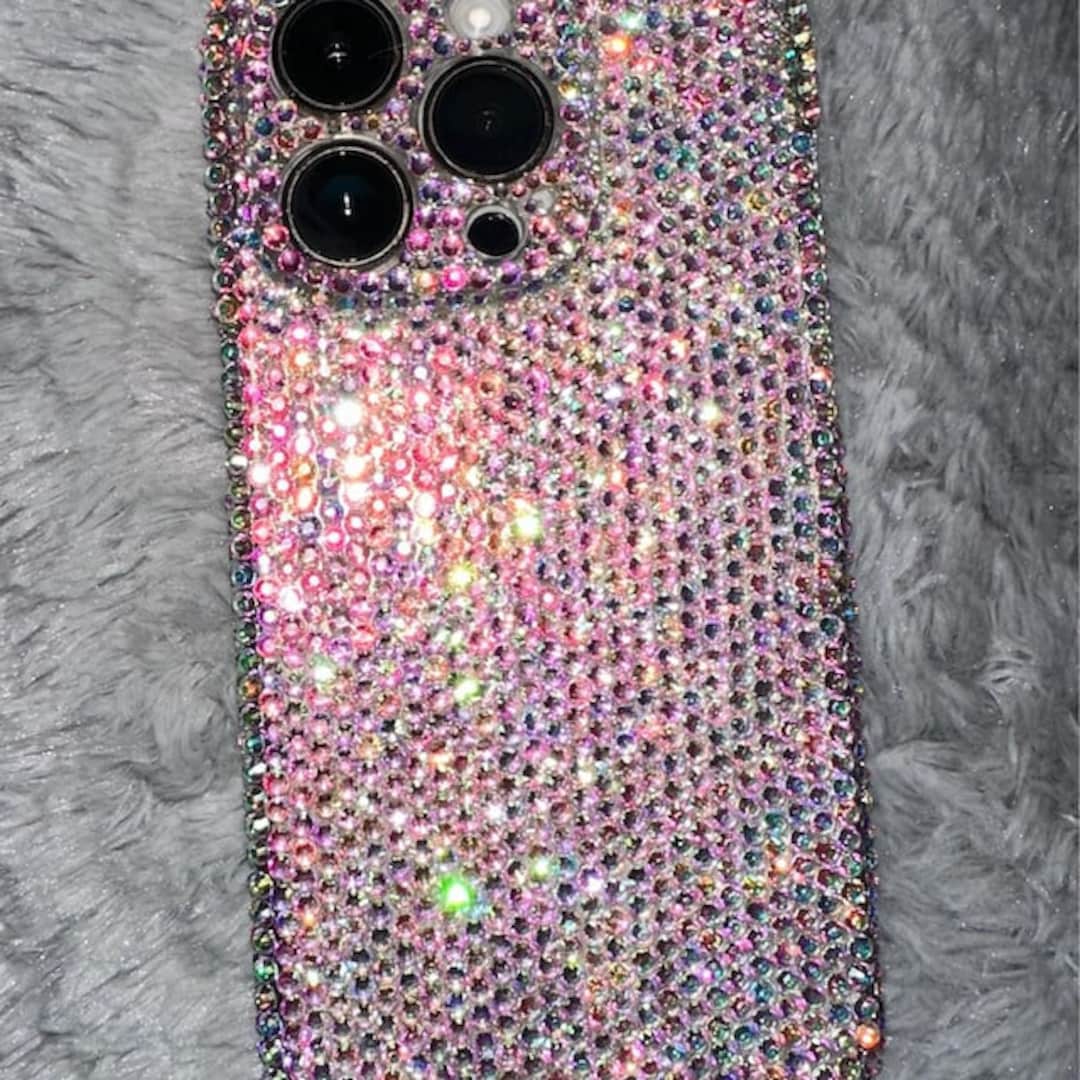Iridescent Crystal Swar Bling Luxury Phone Cases Full Sides Protect ...