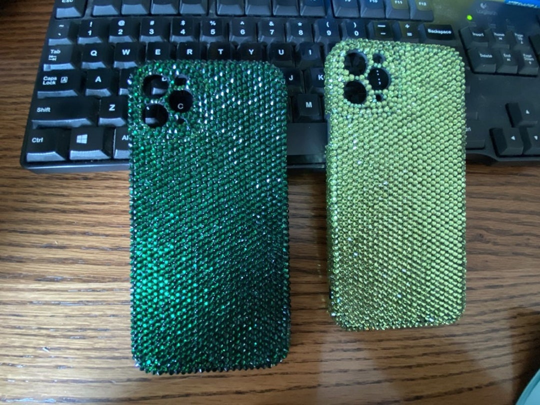 Green Swarov Diamond iPhone Case Sparkling Phone Cases Full Sides ...