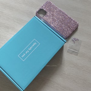 Light Pink iPhone Case Bling Out Phone Cases Full Sides Protect Back ...