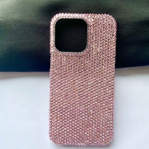 Light Pink iPhone Case Bling Out Phone Cases Full Sides Protect Back ...