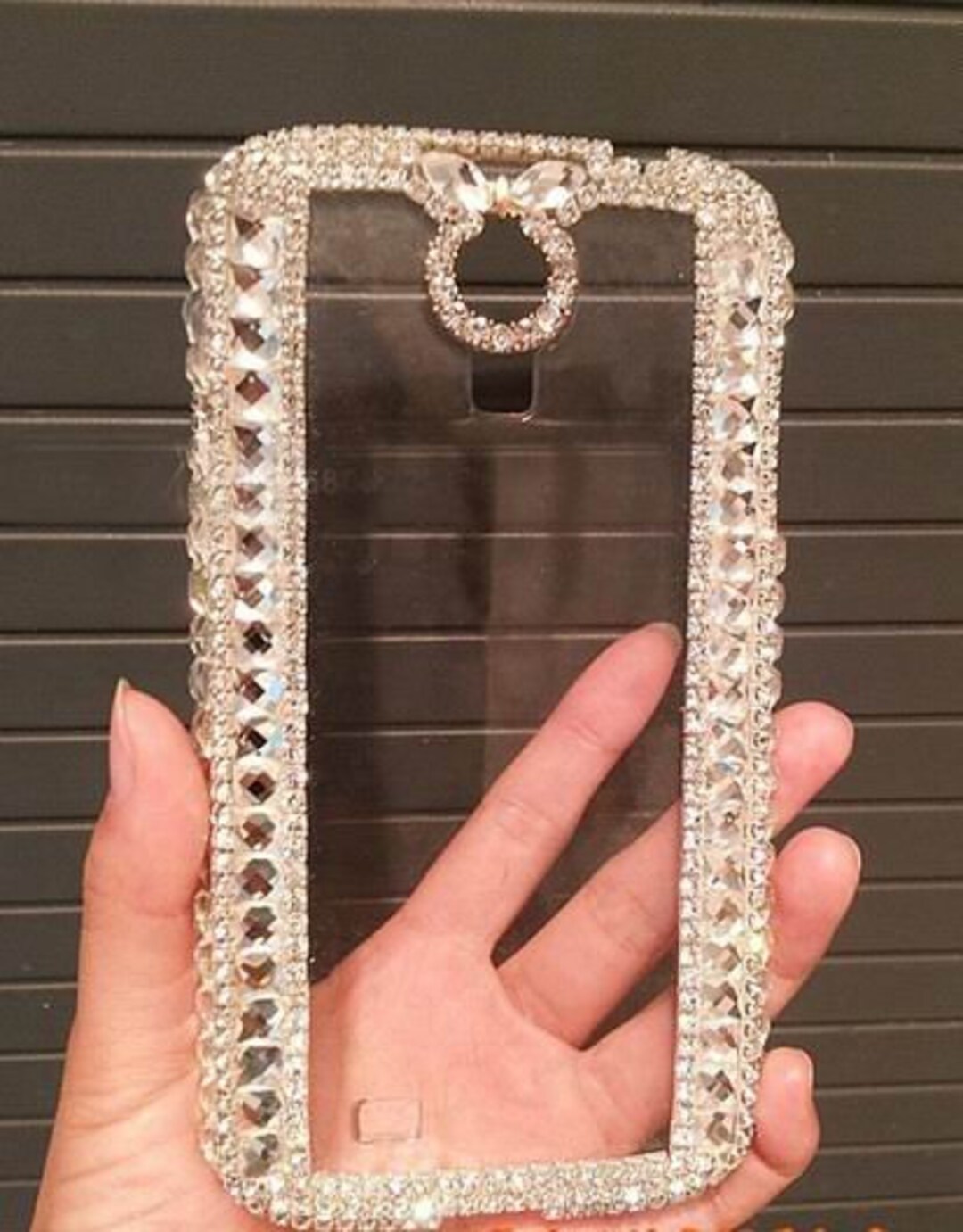 Transparent Phone Cover Full Sides Back Cover With Diamond Rhinestone ...