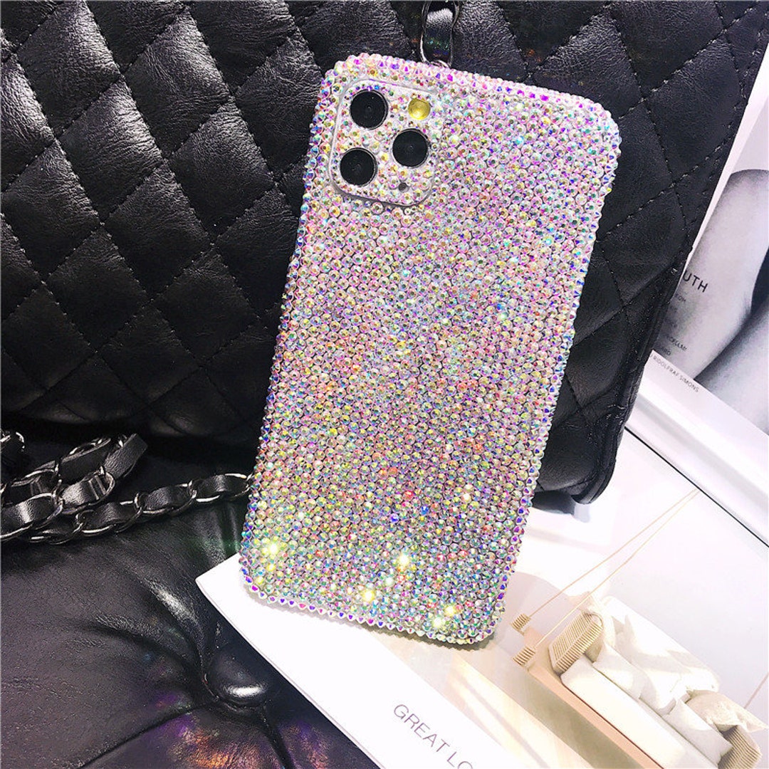 Iridescent Crystal Swar Bling Luxury Phone Cases Full Sides Protect ...