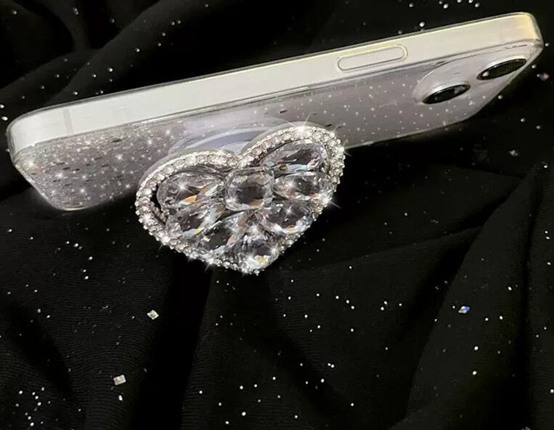 Sparkly Grip Phone Cases With Phone Grip Phone Glitter Bling Love Charm ...